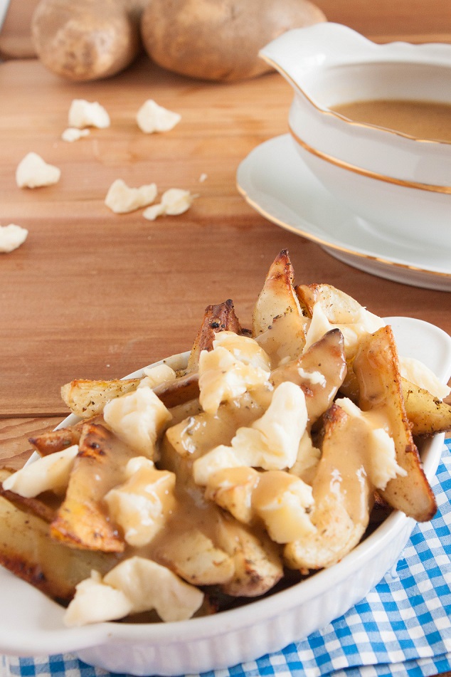 Poutine with Baked Potato Wedges and Homemade Gravy
